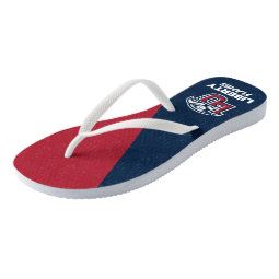 Liberty University Color Block Distressed Flip Flops | Zazzle