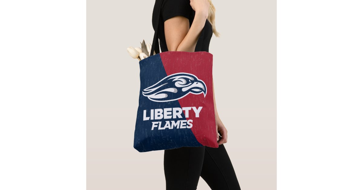 Liberty University Color Block Distressed Tote Bag | Zazzle