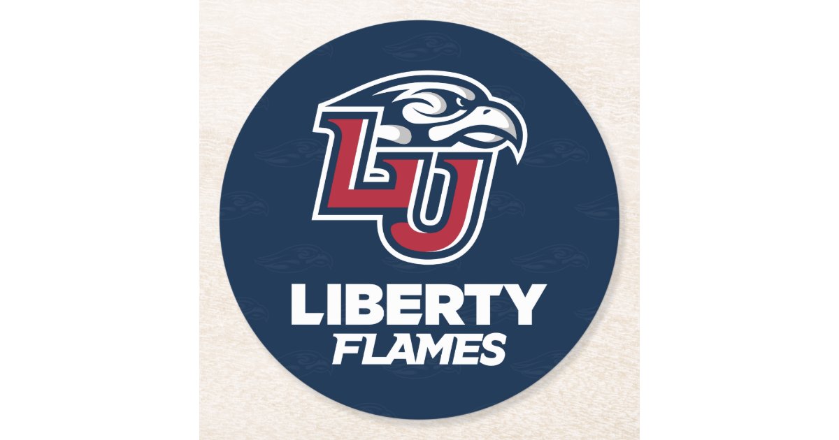 Liberty University Logo Watermark Round Paper Coaster | Zazzle