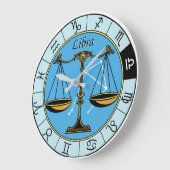 libra astrological zodiac sign large clock | Zazzle