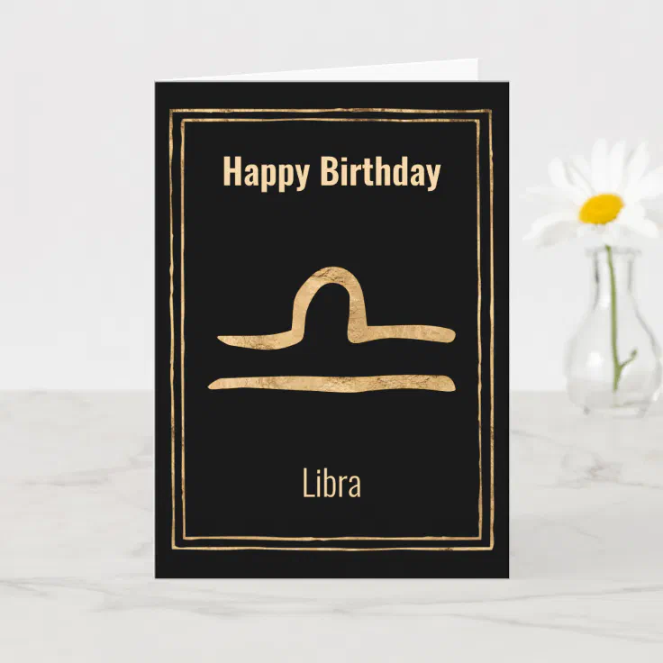 Libra astrology star sign zodiac Happy Birthday Card | Zazzle