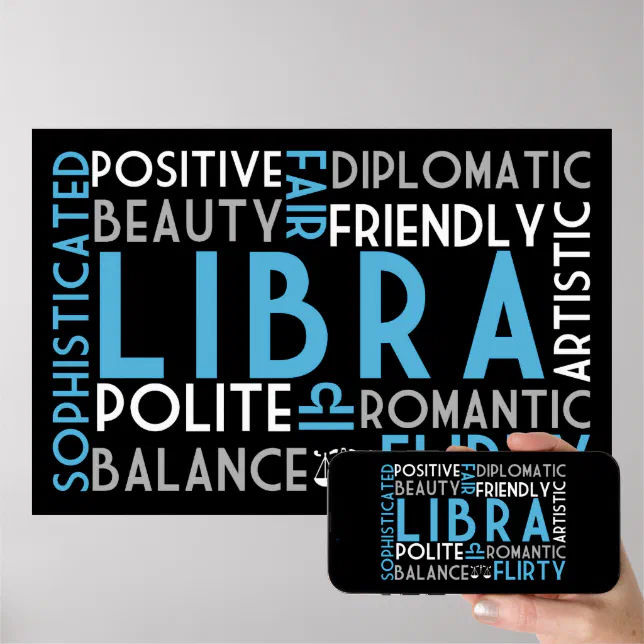 Libra Astrology Word Collage Print | Zazzle