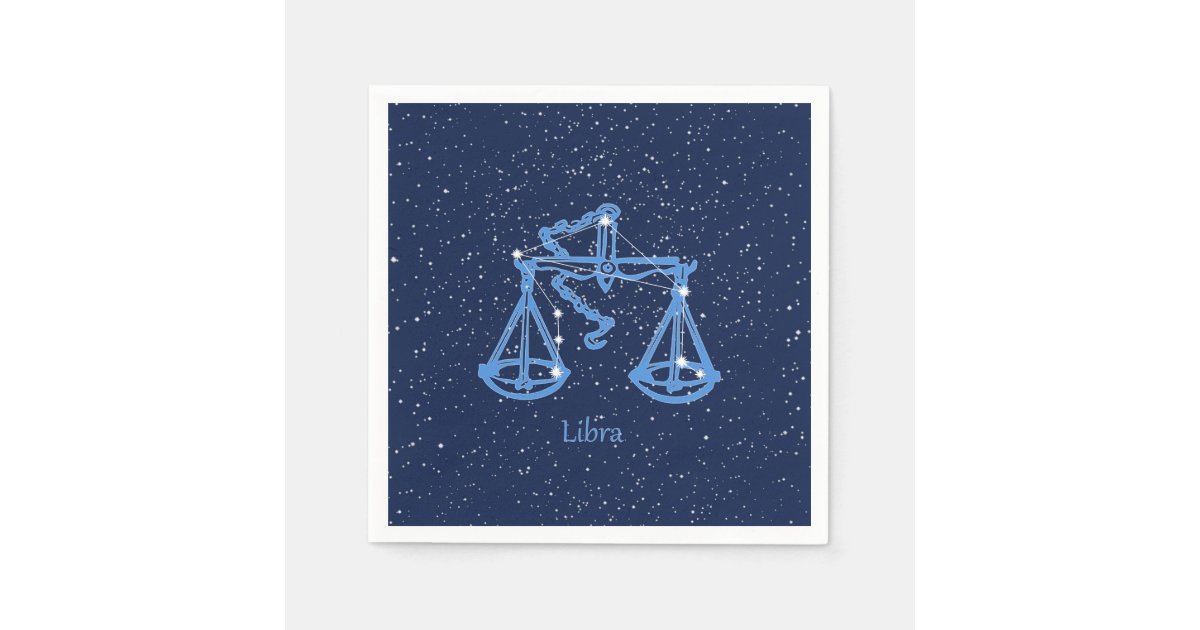 Libra Constellation and Zodiac Sign with Stars Napkins | Zazzle