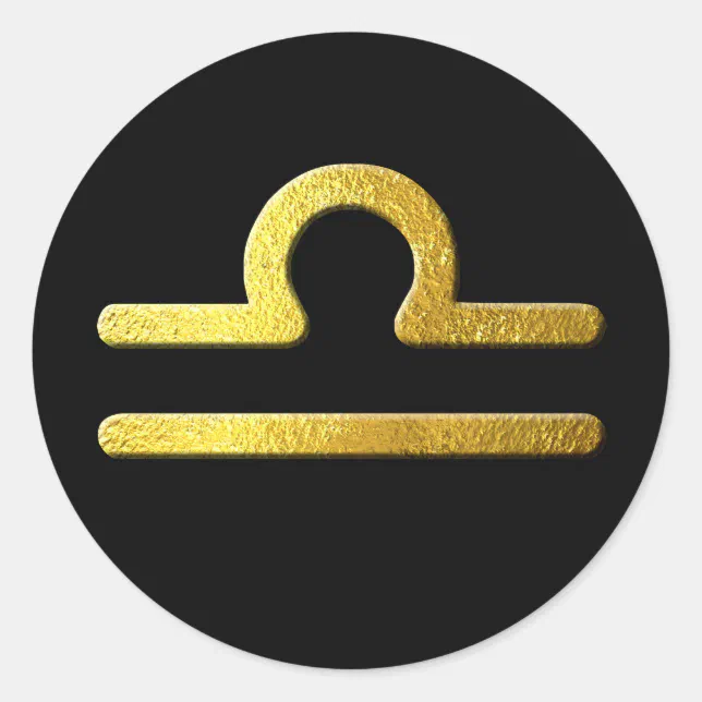 Libra Gold Classic Round Sticker | Zazzle