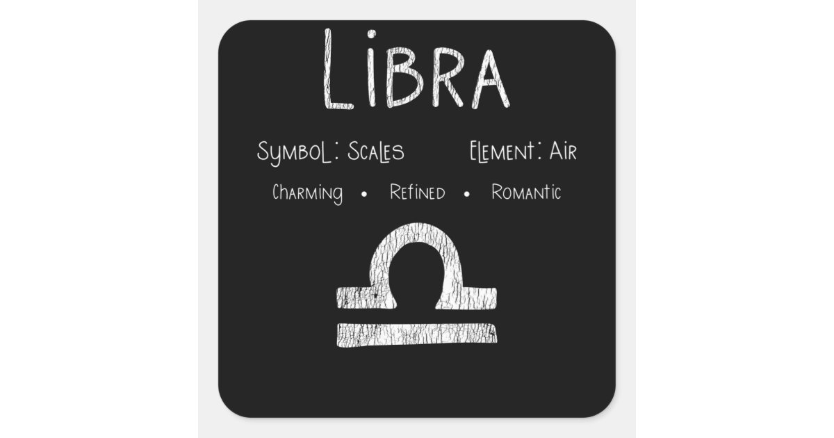 Libra Horoscope Astrology Star Sign Birthday Gift Square Sticker | Zazzle