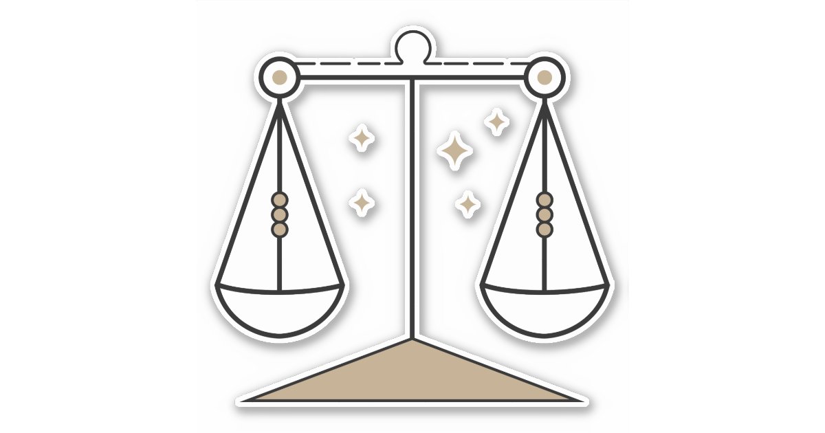 Libra Scales Air Sign black astrological symbol Sticker | Zazzle