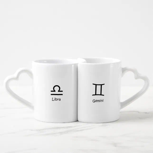 Libra scales and Gemini Twins Zodiacs Astrology Coffee Mug Set | Zazzle