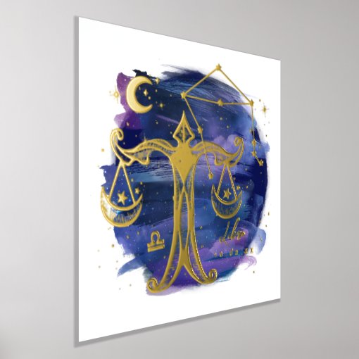 Libra Scales Sign of the Zodiac Custom Birth Date | Zazzle