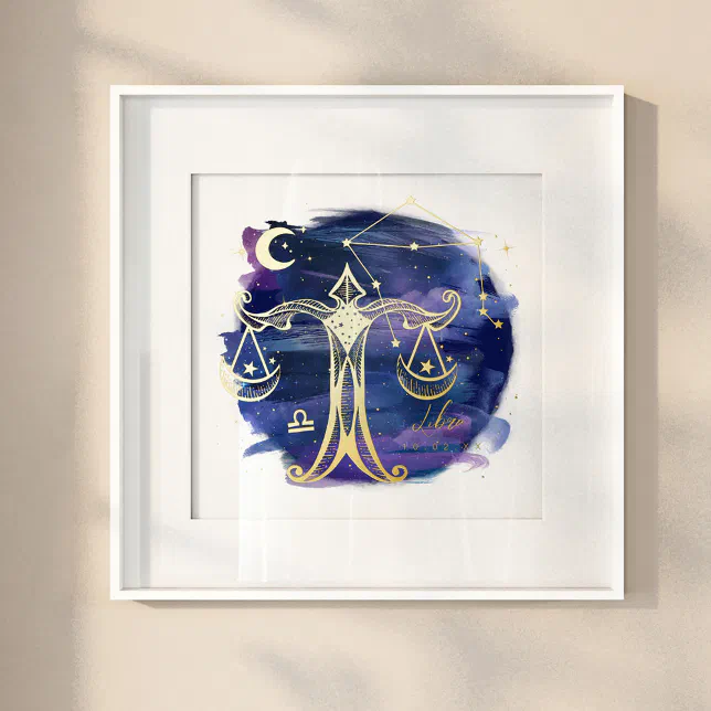 Libra Scales Sign of the Zodiac Custom Birth Date | Zazzle