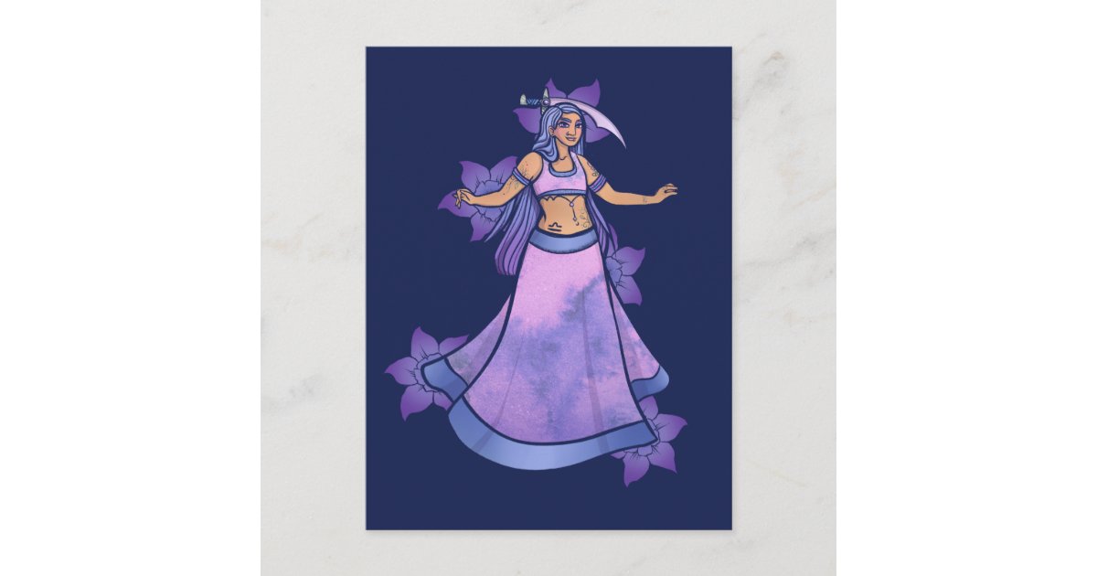 Libra Sword Belly Dancer Postcard | Zazzle