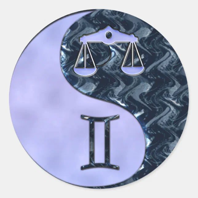 Libra Yin Yang Classic Round Sticker | Zazzle
