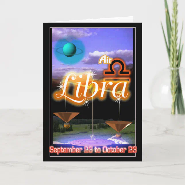 Libra Zodiac Birthday card | Zazzle