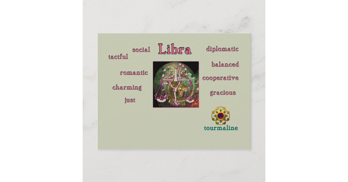 Libra zodiac characteristics postcard | Zazzle