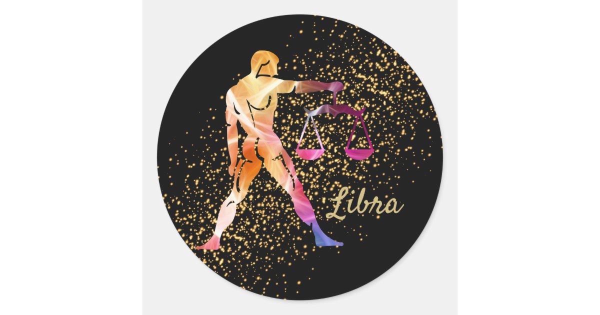 Libra - Zodiac Sign Classic Round Sticker | Zazzle