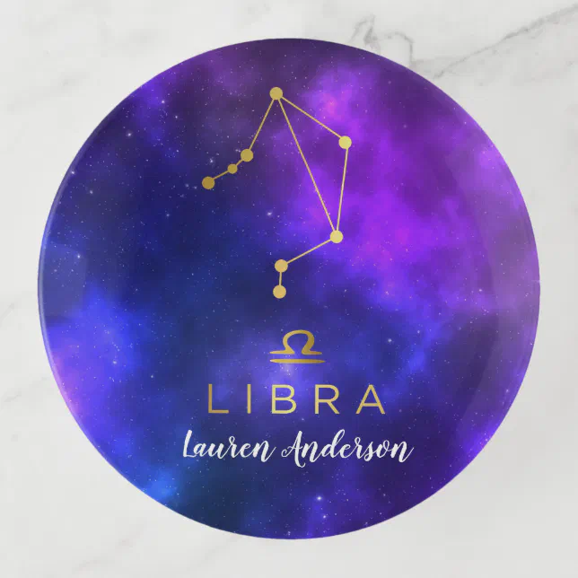 Libra Zodiac Sign - Mini Trinkets Tray | Zazzle