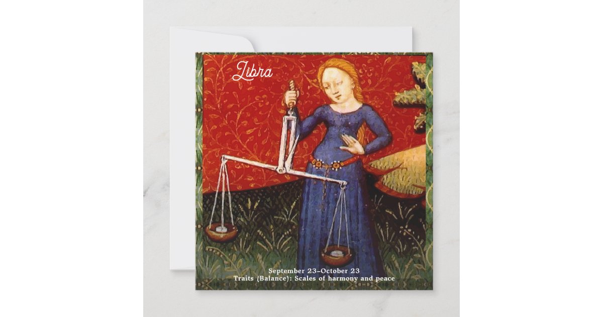 Libra Zodiac Sign Scales Birthday Party Invitation | Zazzle