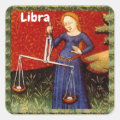 Libra Zodiac Sign Scales Birthday Party Square Sticker | Zazzle