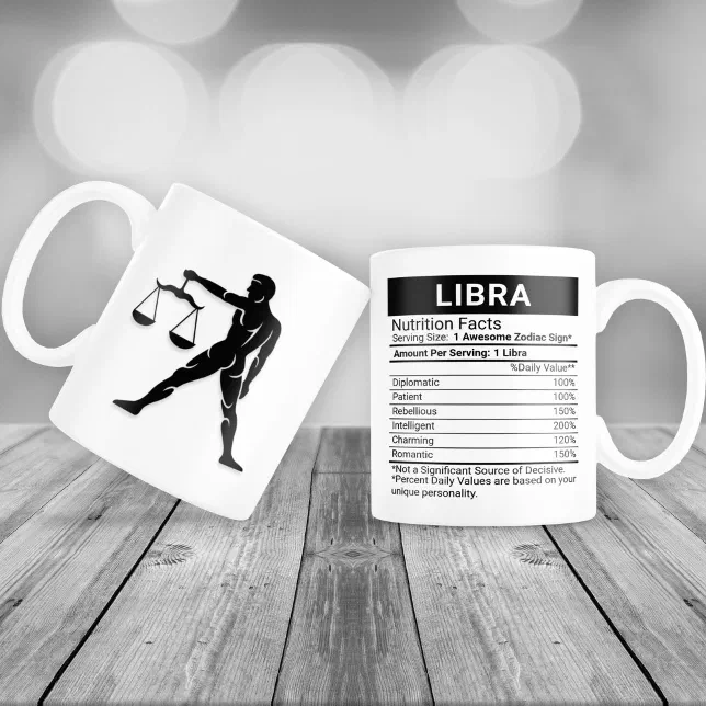 Libra Zodiac Sign with Nutrition Facts, Giant Coffee Mug | Zazzle