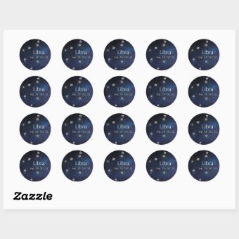 Libra - Zodiac Star Sign Classic Round Sticker | Zazzle