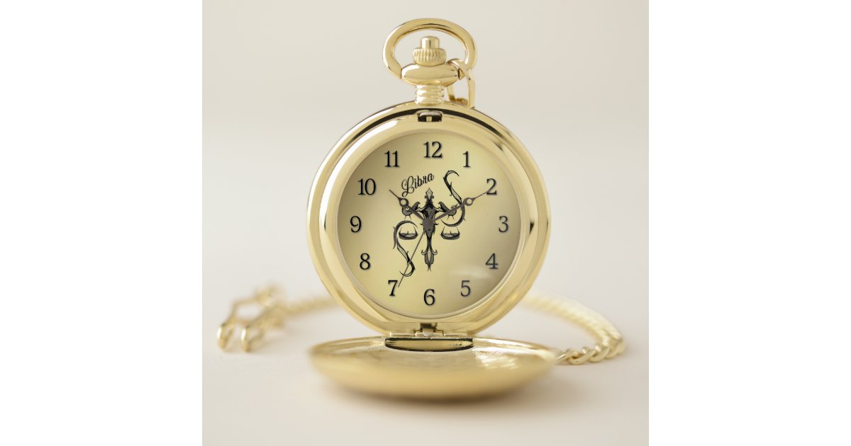 Libra Zodiac Symbol Pocket Watch | Zazzle