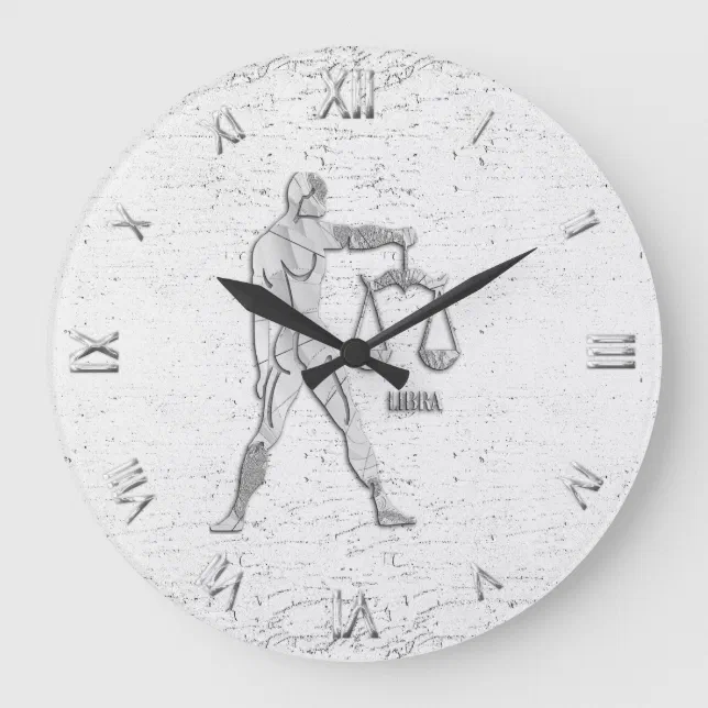 Libra Zodiac Symbol Wall Clock | Zazzle