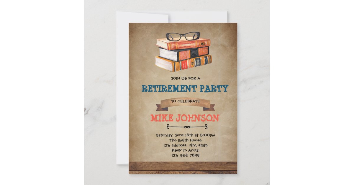 Librarian Book Themed Retirement invitation | Zazzle