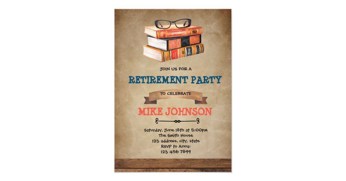 Librarian Book Themed Retirement invitation | Zazzle.com