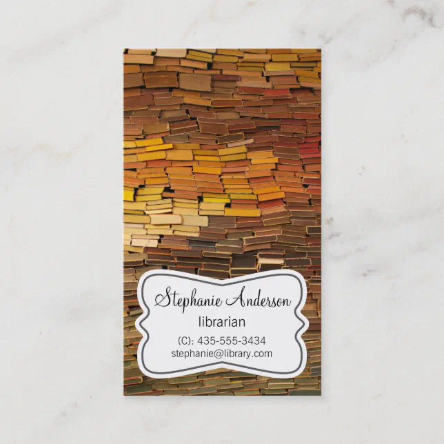 Librarian Colorful Books Business Card | Zazzle