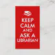 Librarian Gifts Keep Calm Ask a Librarian Custom Business Card | Zazzle