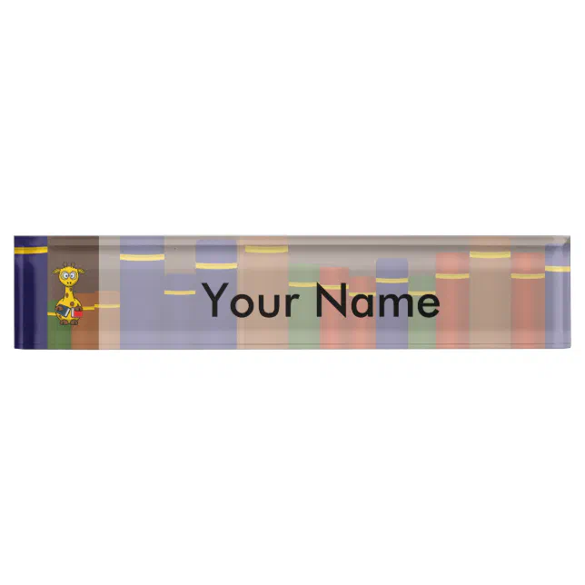 Librarian Giraffe Desk Name Plate | Zazzle