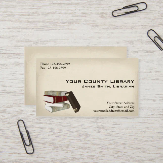 Librarian Library Business Card | Zazzle