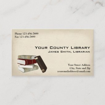 Librarian Library Business Card | Zazzle