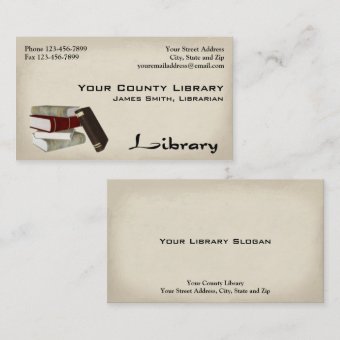Librarian Library Business Card | Zazzle