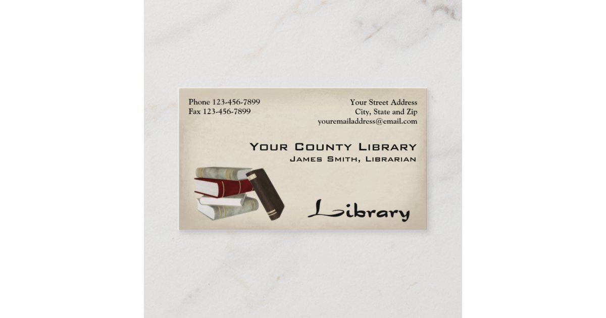 Librarian Library Business Card | Zazzle