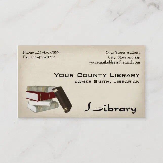 Librarian Library Business Card | Zazzle
