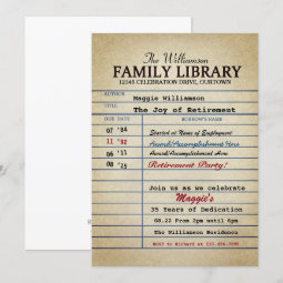 Librarian Retirement Party Invitations | Zazzle