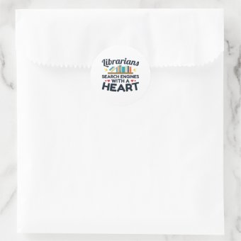 Librarians Search Engines With a Heart Classic Round Sticker | Zazzle