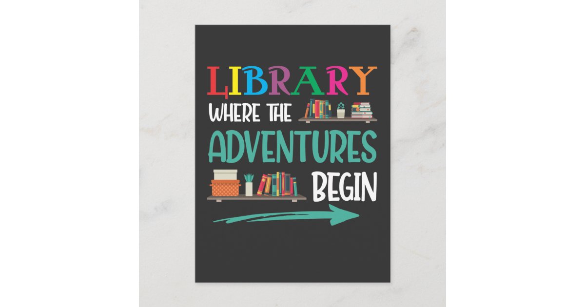 Library Adventure Librarian Book Reader Bookworm Postcard | Zazzle