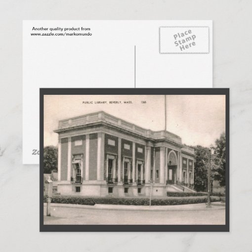 Library, Beverly, MA Vintage Postcard | Zazzle