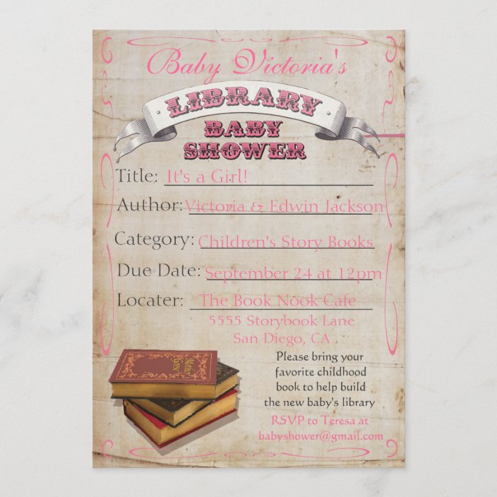 Library Book Baby Shower Invitations | Zazzle.com