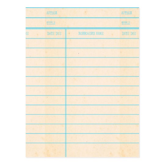 Library Book Date Due Card | Zazzle.com