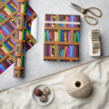 Library Book Shelf Pattern for Readers Wrapping Paper | Zazzle