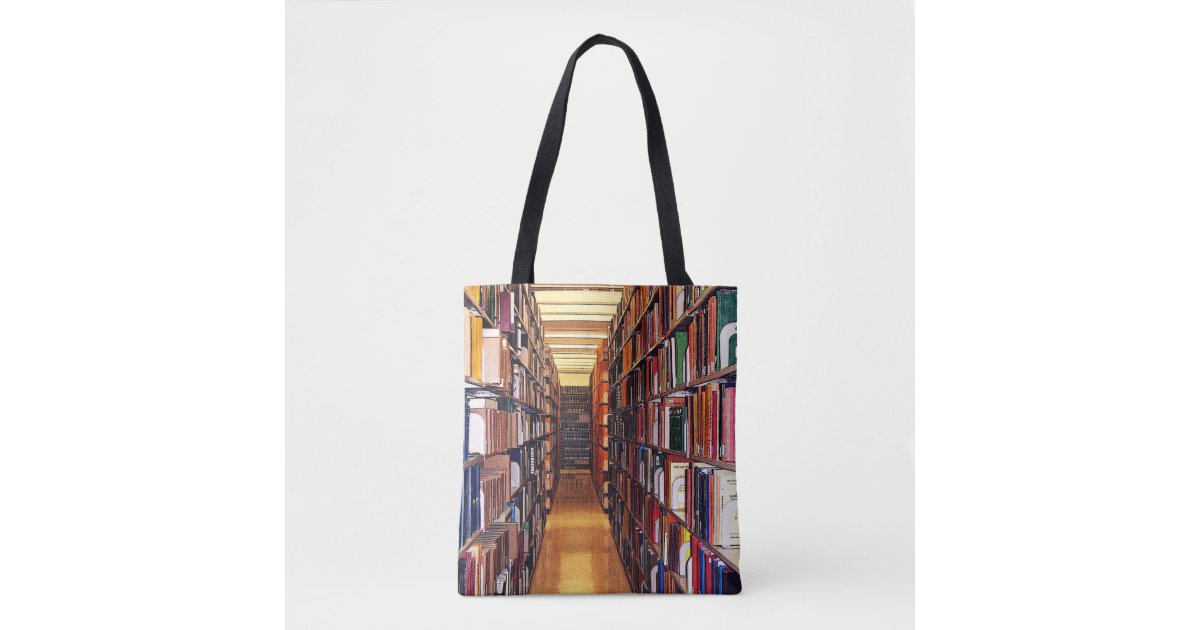 Library Book Shelves Tote Bag | Zazzle