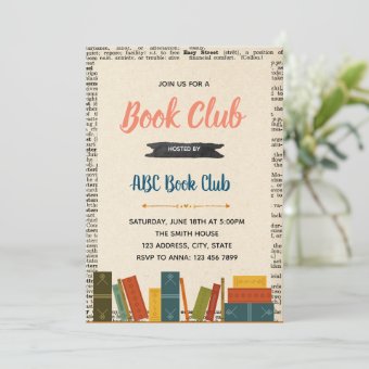Library book theme party invitation | Zazzle