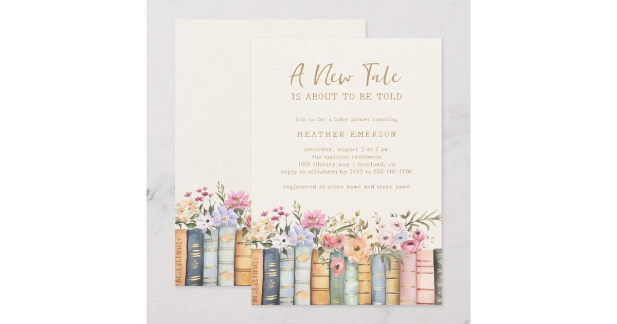 Library Books Baby Shower Invitation | Zazzle
