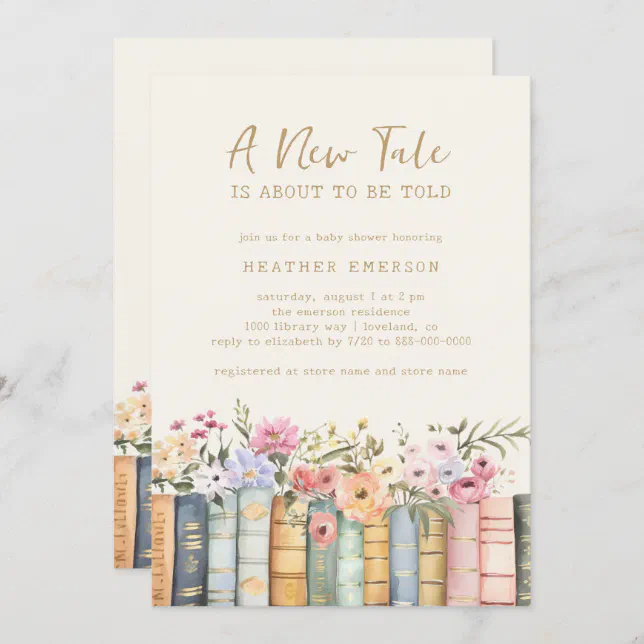 Library Books Baby Shower Invitation | Zazzle