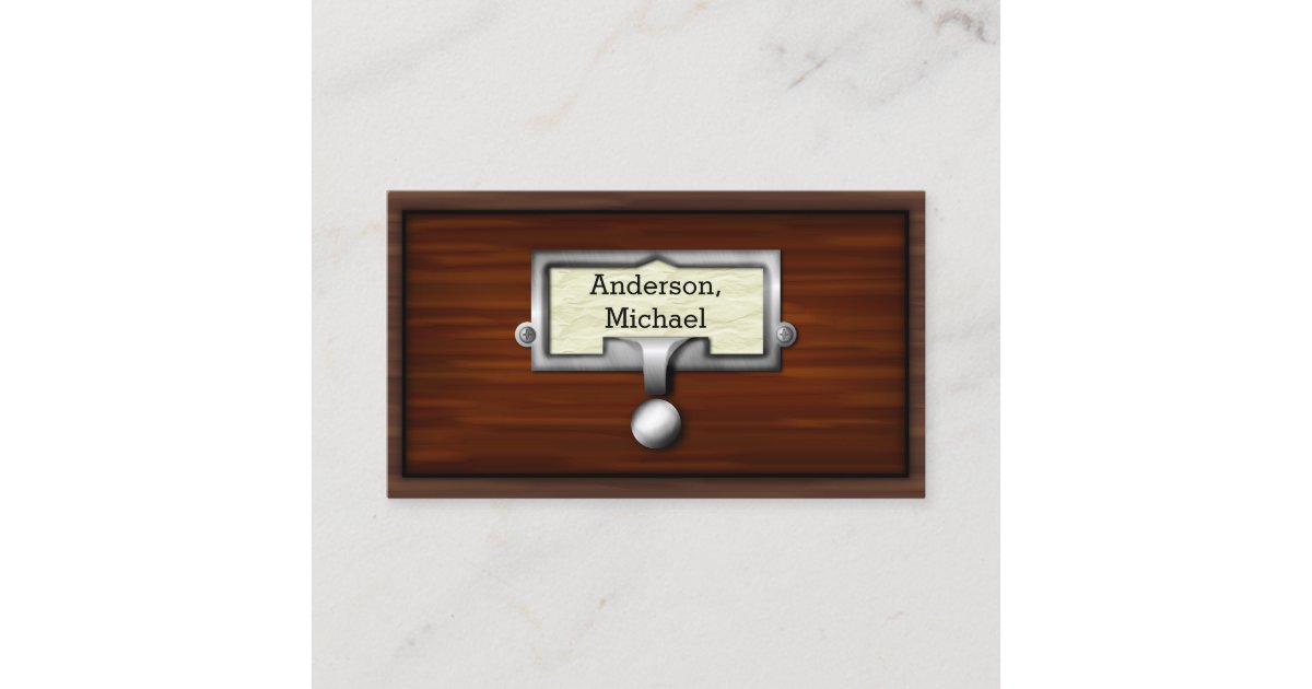 Library Books Catalog Writer Author Librarian Wood Business Card | Zazzle