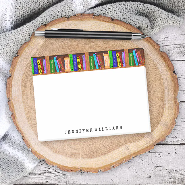 Library Books English Teacher Writer Personalized Post-it Notes | Zazzle