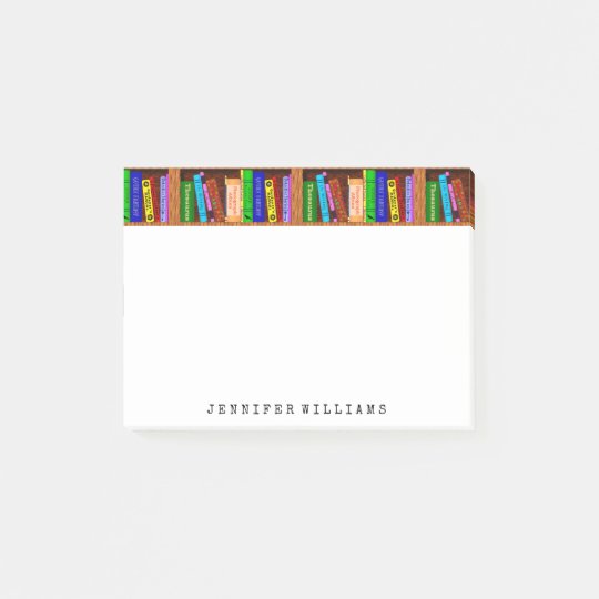 Library Books English Teacher Writer Personalized Post-it Notes ...