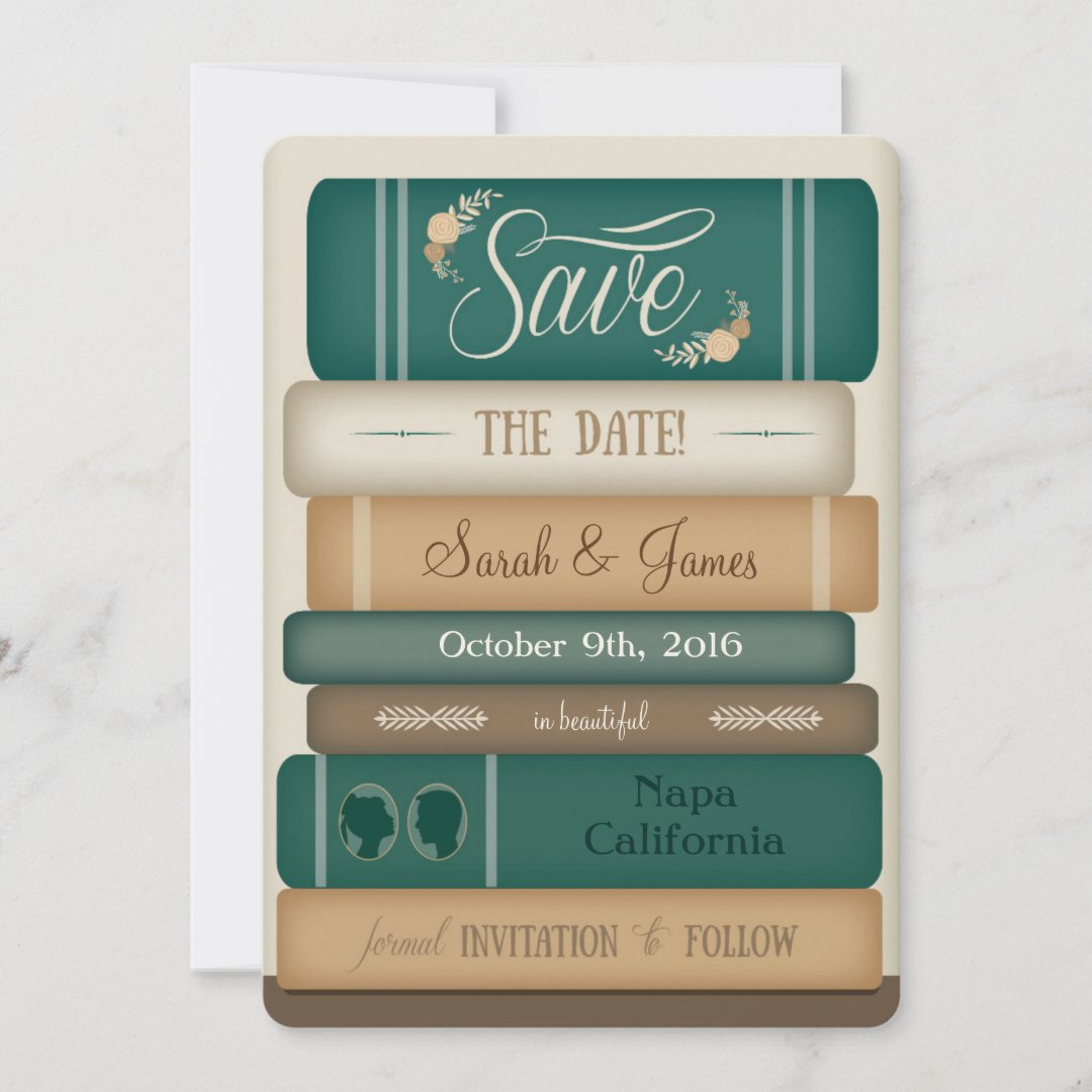 Library Books Save the Date | Zazzle